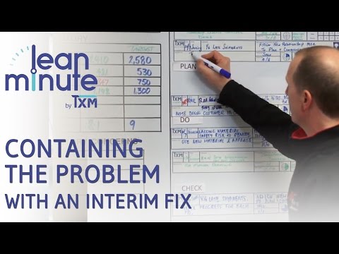 TXM Lean Minute - Containing The Problem With An Interim Fix