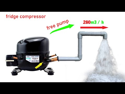 I turn fridge compressor into a water pump speed 280m3 / hour