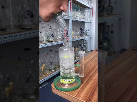 C15 Rasta Showerhead percolator glass water pipe wholesaler