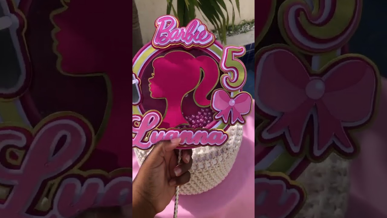 Topo de bolo Barbie | Silhouette Cameo 4 #papelariapersonalizada #silhouette  #barbie