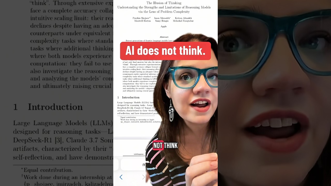 An explanation of the “illusion of thinking” paper re: LLMs.