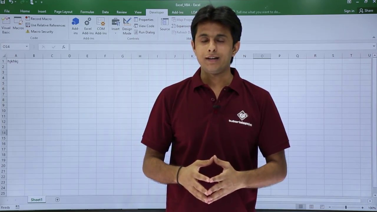 Excel VBA -  Developer Tab