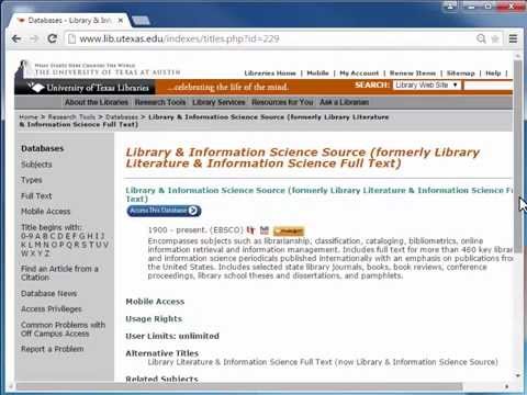 Searching in an EBSCO Database at UT