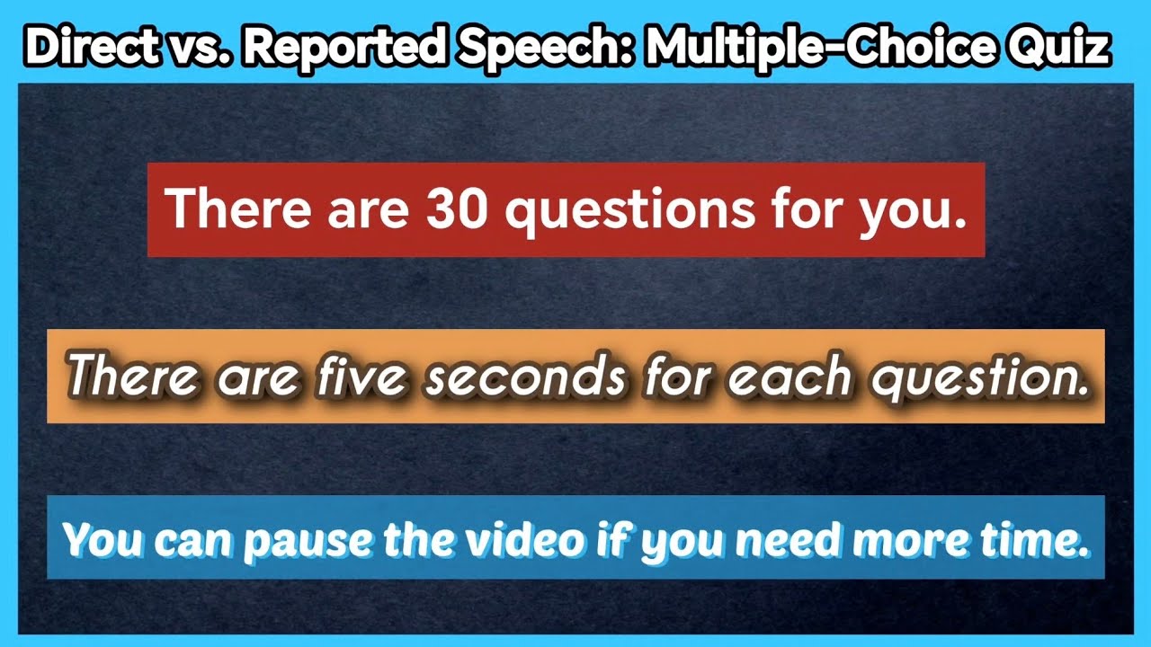 Direct vs. Reported Speech: Multiple-Choice Quiz