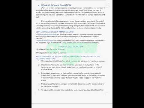 Amalgamation explanation in Easy language