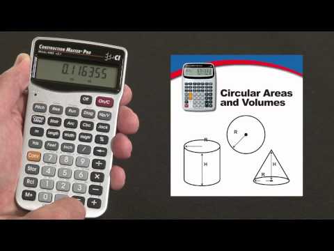 Construction Master Pro DT Circular Area & Volume How To