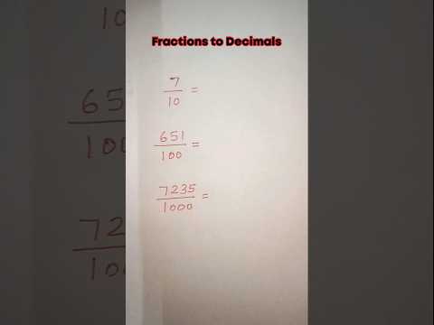 Convert Fractions To Decimals! 🔢✨ #Shorts