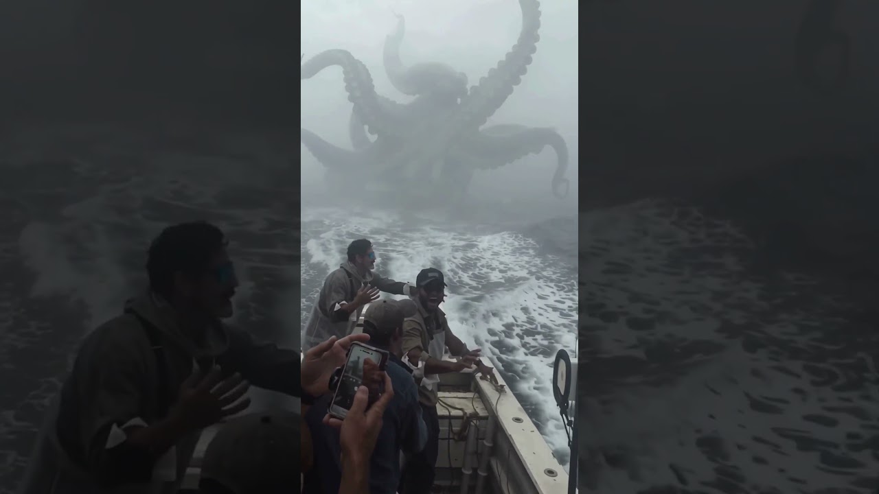 Terrifying Moment! Fishermen Encounter Giant Octopus in Open Sea 🌊🦑