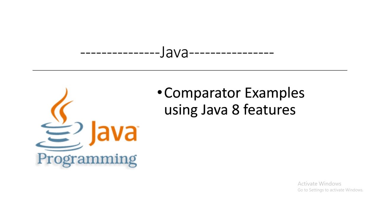 Comparator Examples using Java 8 features ​​​#java #java8​