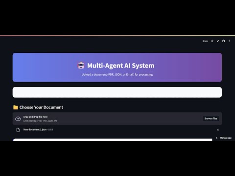 Multi-Agent AI System | Smart Document Classifier & Processor (PDF, JSON, Email)