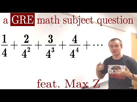 An almost-geometric series, 1/4+2/4^2+3/4^3+4/4^4+...=? , a GRE math subject question