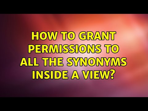 How to grant permissions to all the synonyms inside a view? (2 Solutions!!)