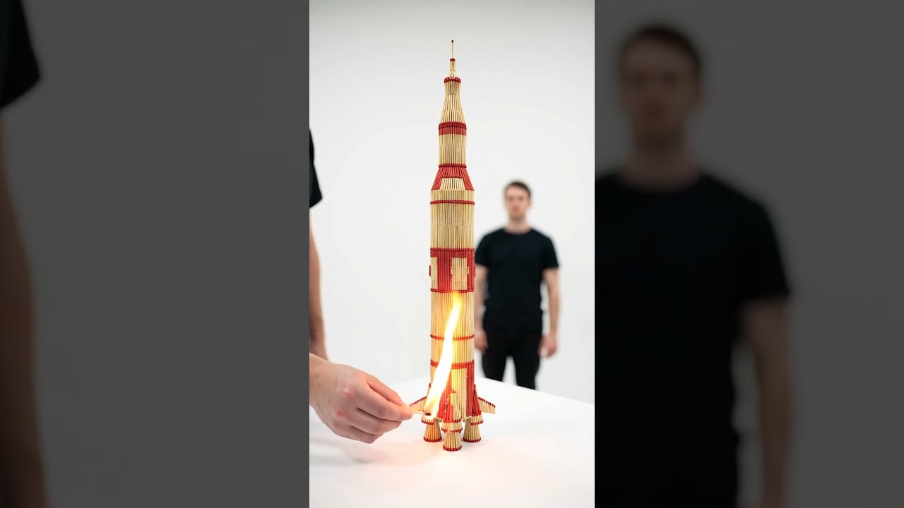 🚀 Matchstick Space Rocket #artlovers #artproject #castledesign