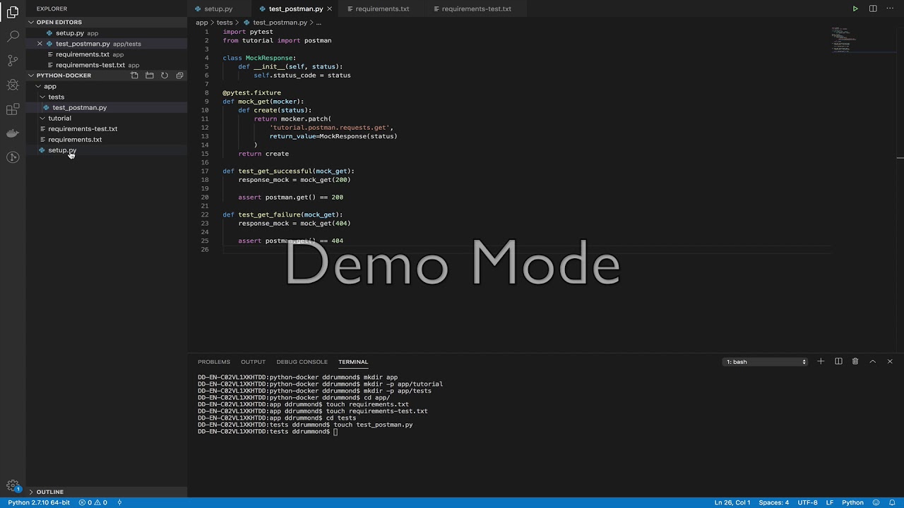 Installing Python Package on a Docker Container
