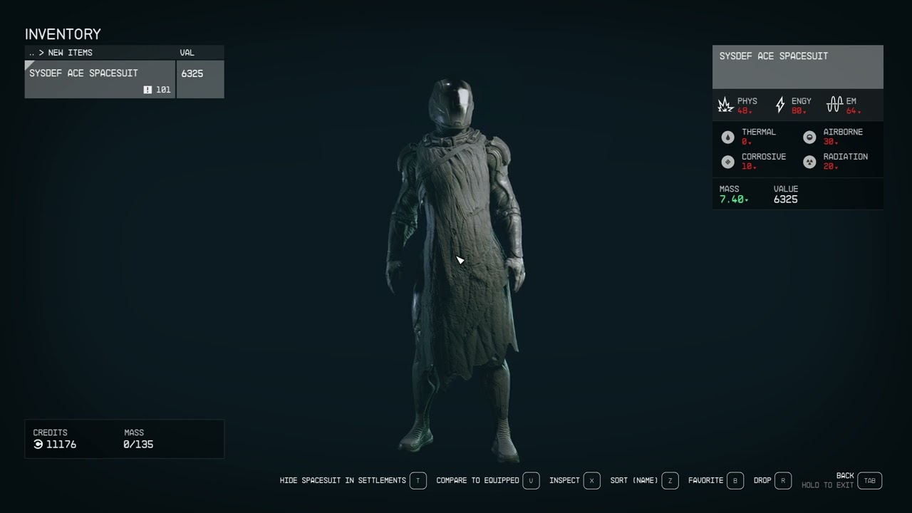 Starfield SysDef Ace Spacesuit Console Command Cheat Code