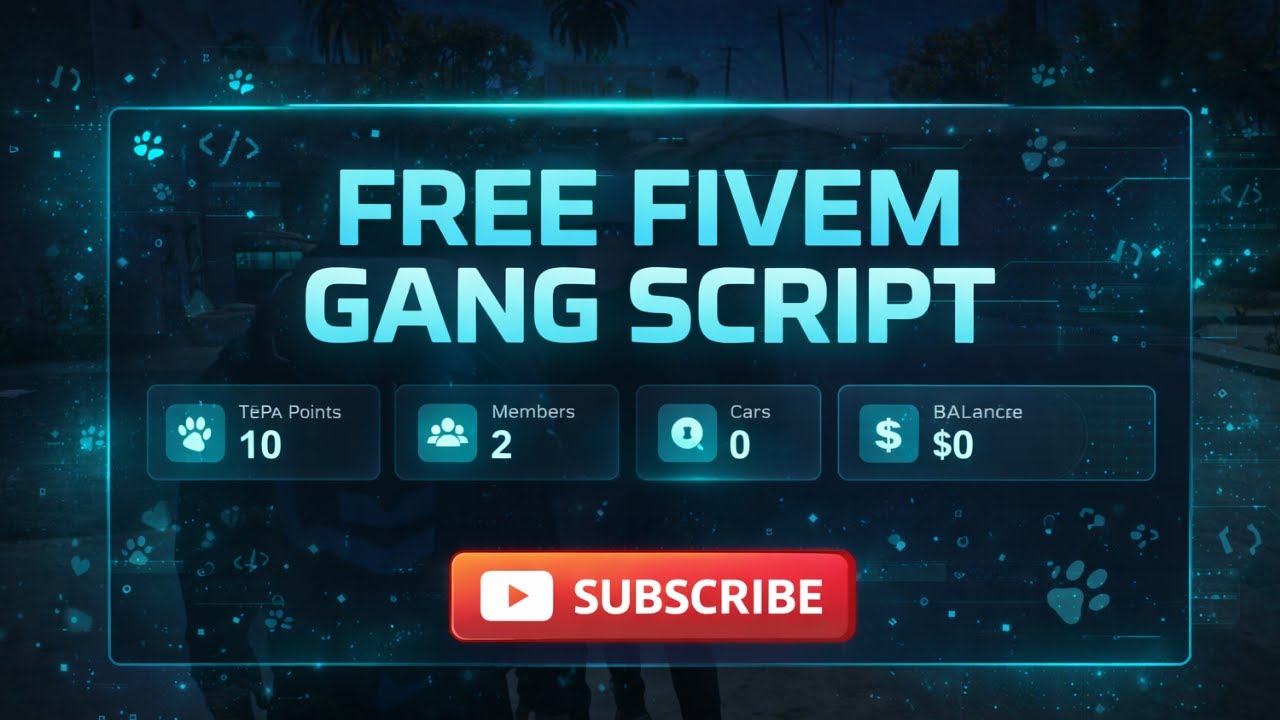 Free FiveM Gang Script By 5Mservers.com [Qbox,ESX,QBcore]