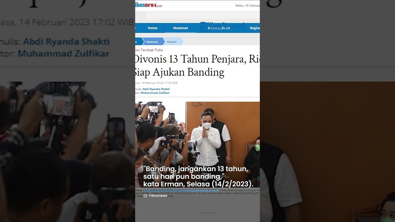 Ricky Rizal Resmi Divonis 13 Tahun Penjara Atas Kasus Brigadir J, Kini Pihaknya Siap Ajukan ...