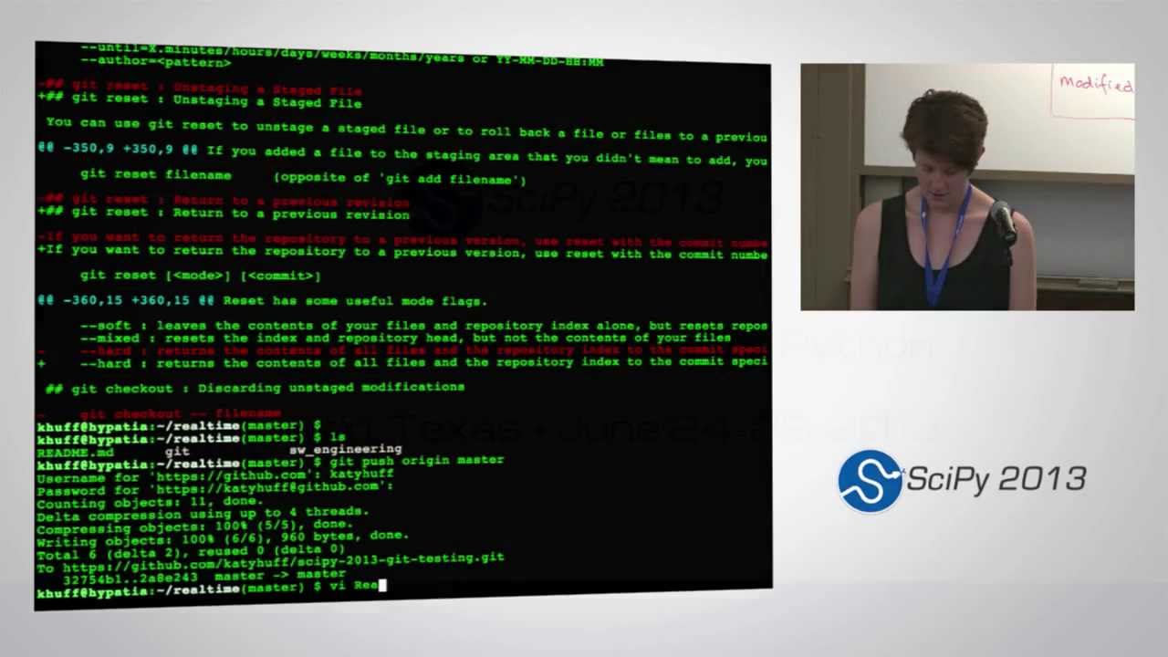 Version Control and Unit Testing for Scientific Software, SciPy2013 Tutorial, Part 1 of 3