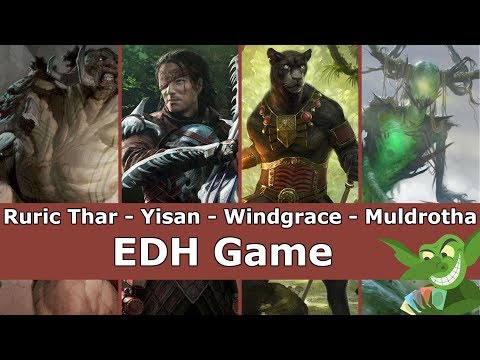 Ruric Thar vs Yisan vs Lord Windgrace vs Muldrotha EDH / CMDR game play video