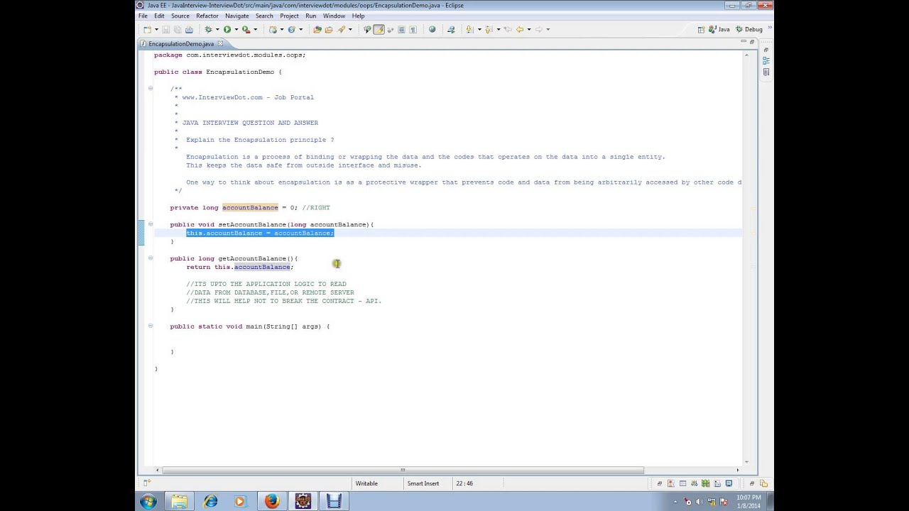 What is Encapsulation Java Interview Question And Answer