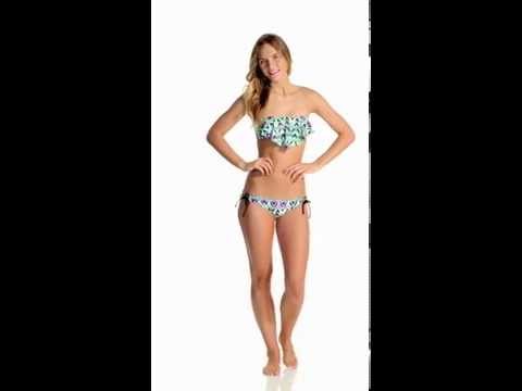 Gossip Ziggy Extravaganza Flounce Bandeau Top | SwimOutlet.com