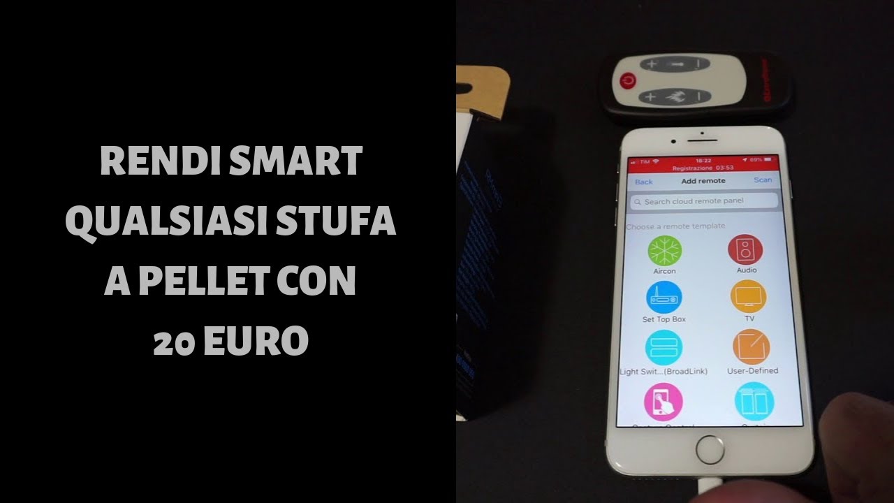 Comandare qualsiasi stufa a PELLET (con telecomando) dallo smartphone con 20 euro