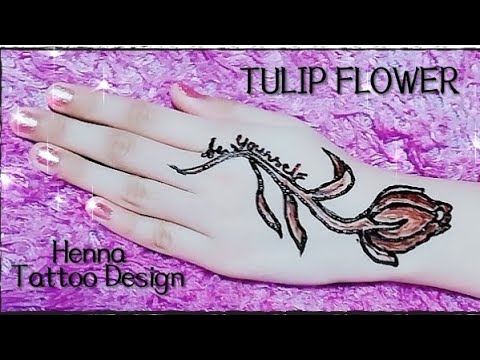 TULIP FLOWER TATTOO DESIGN // HENNA TATTOO W/ MEANING & SYMBOLS // TULIPS MEHENDI//SATISFYING VIDEO