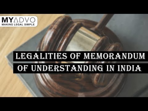 Legalities of Memorandum of Understanding In India