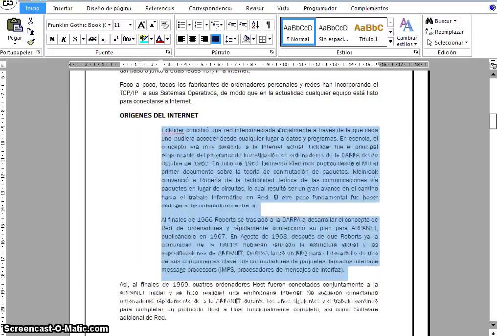 Estilo y Formato de Documento parte 1