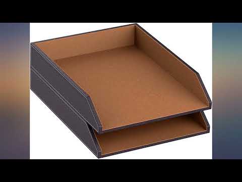 Leather Letter Tray, Thipoten Stackable Desk Organizer Holder for Office Supplies, review
