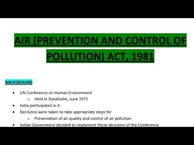 Understanding the Air (Prevention & Control of Pollution) Act: A ...