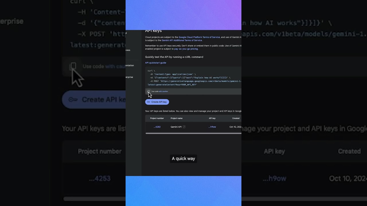 Get started developing with Gemini API