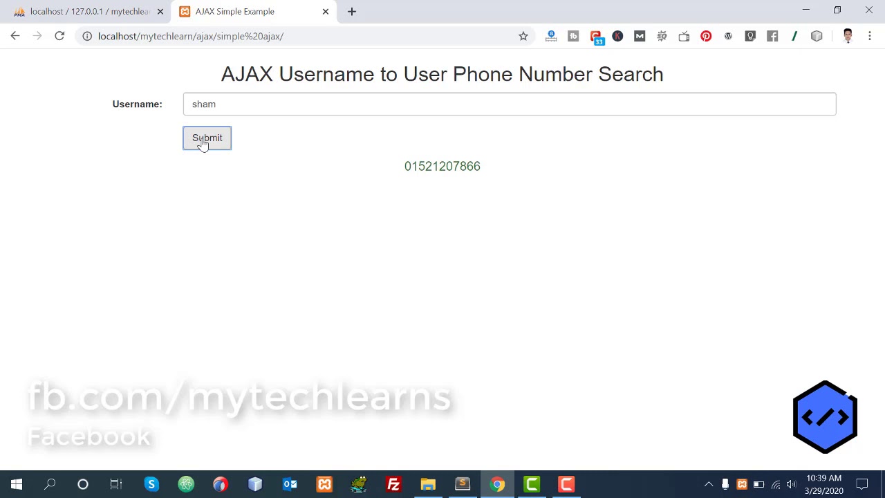 simple ajax example in php with source code 2020