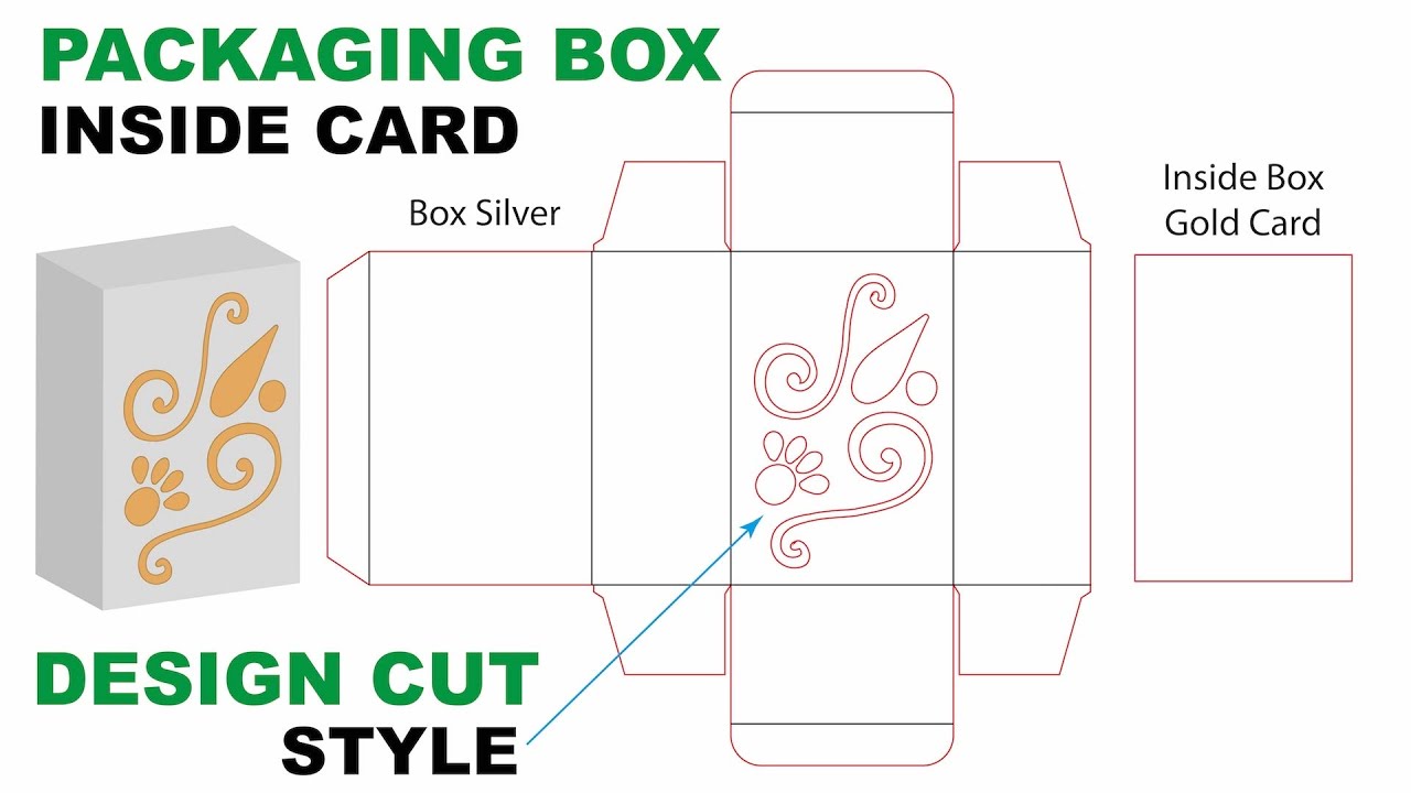 Packaging Box Dieline - Floral Cutting Style - Inside Sleev Card - Packaging Designing - Illustrator