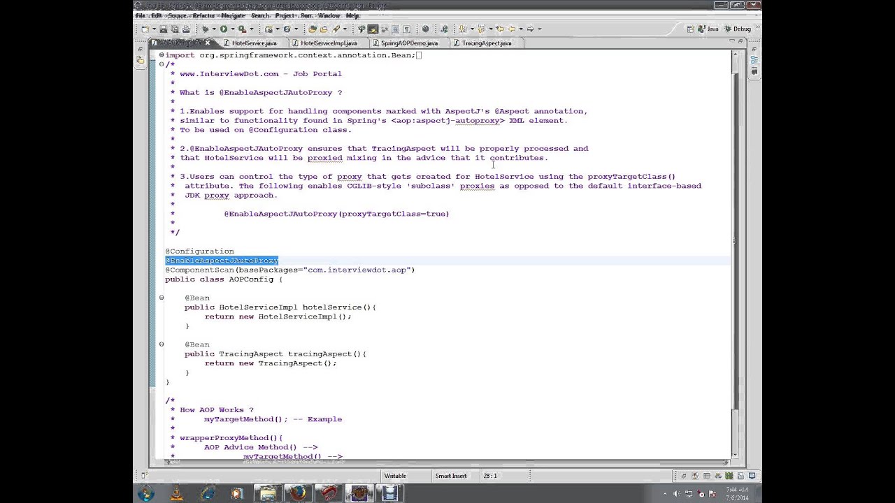 @EnableAspectJAutoProxy SPRING FRAMEWORK AOP