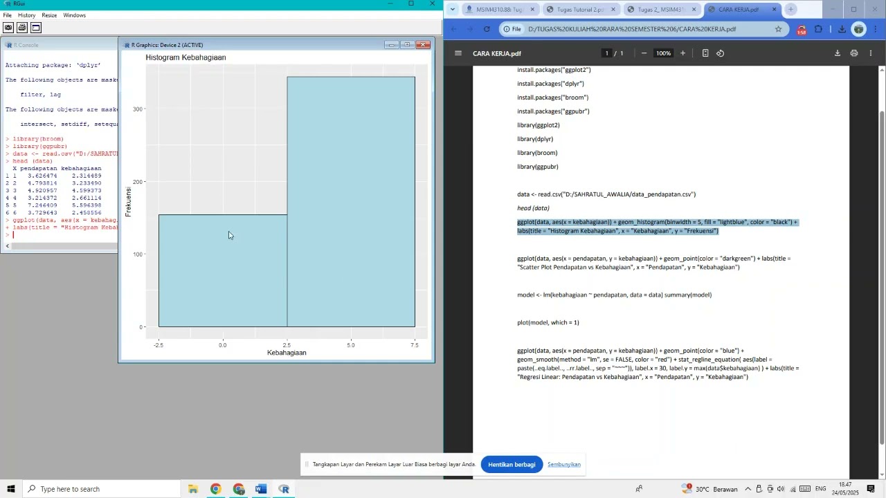 CARA KERJA TUGAS 2 ANALISIS DAN VISUALISASI DATA SAHRATUL AWALIA pdf