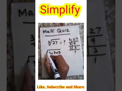 Simplify cube root of 27 #maths