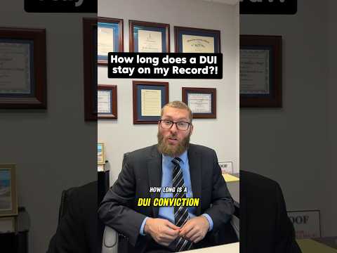 How long does a DUI stay on my record? #shorts #lawyer #drunkdriving