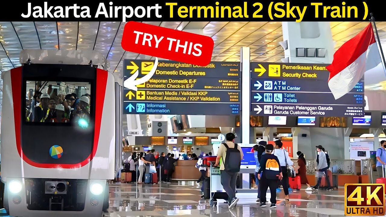 Jakarta Soekarno Hatta Airport  🇮🇩 - 4K ❗Terminal 2  Arrival  Guide❗Immigration, Baggage & Sky train