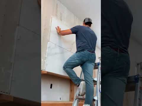Tiling a fireplace