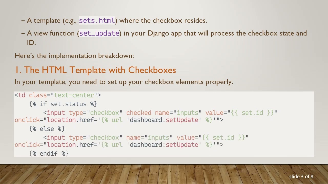 How to Pass a Checkbox Value into a Function in Django