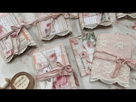 Pink Rose Shabby Chic Journal Flip through
