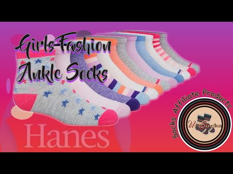 ✨ 12-pack Of Stylish Hanes Ankle Socks For Fashionable Girls - Cute Patterns, Soft Fabric! ✨