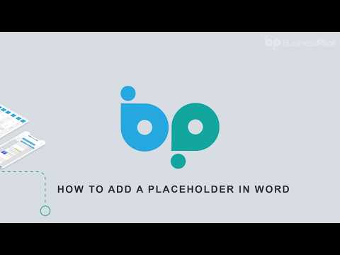 HOW TO ADD A PLACEHOLDER IN WORD