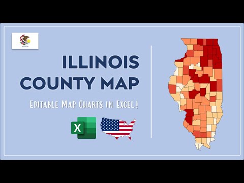 Illinois County Map in Excel - Counties List and Population Map