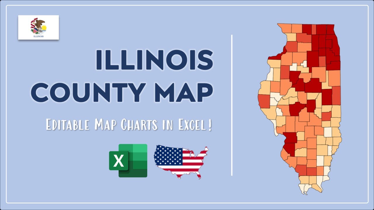 Illinois County Map in Excel - Counties List and Population Map