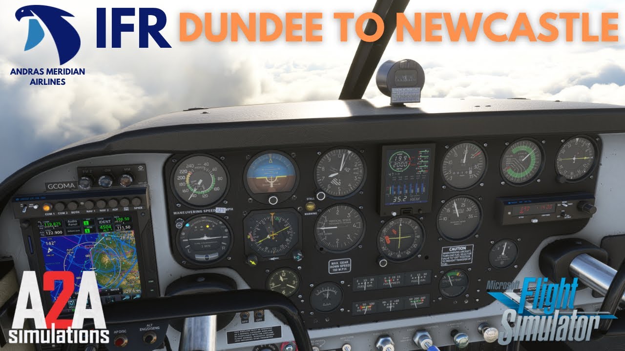 A2A Simulations Accu-Sim Comanche 250 IFR flight in poor weather for my ...