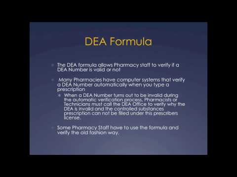 Pharmacy Technician Math Review: DEA Number Formula