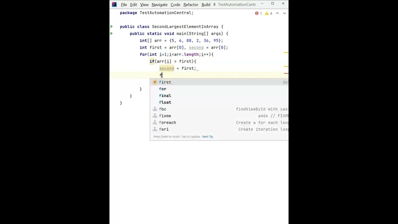 Java Programs: How to Find the Second Largest Element #javaprogramming #interviewquestions