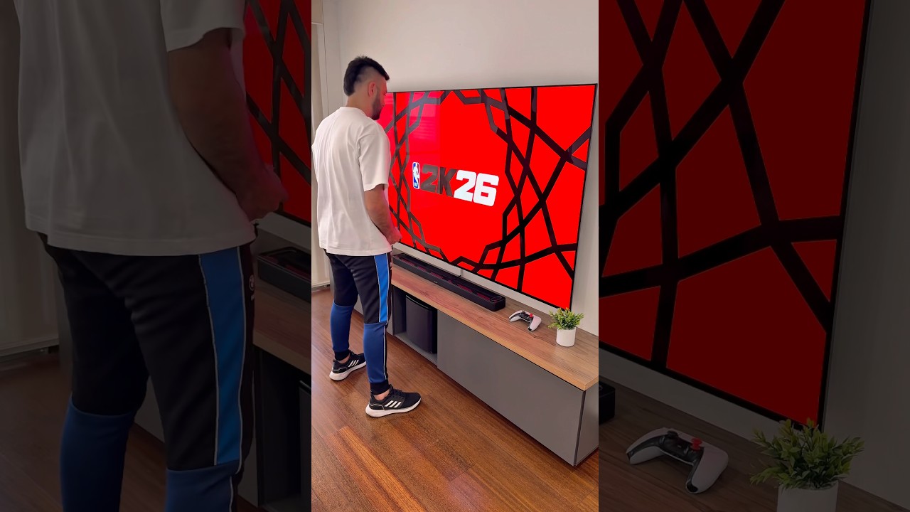 A chill day with NBA 2K26 🎮 #nba #nba2k #ps5 #gamingsetup #hometheater